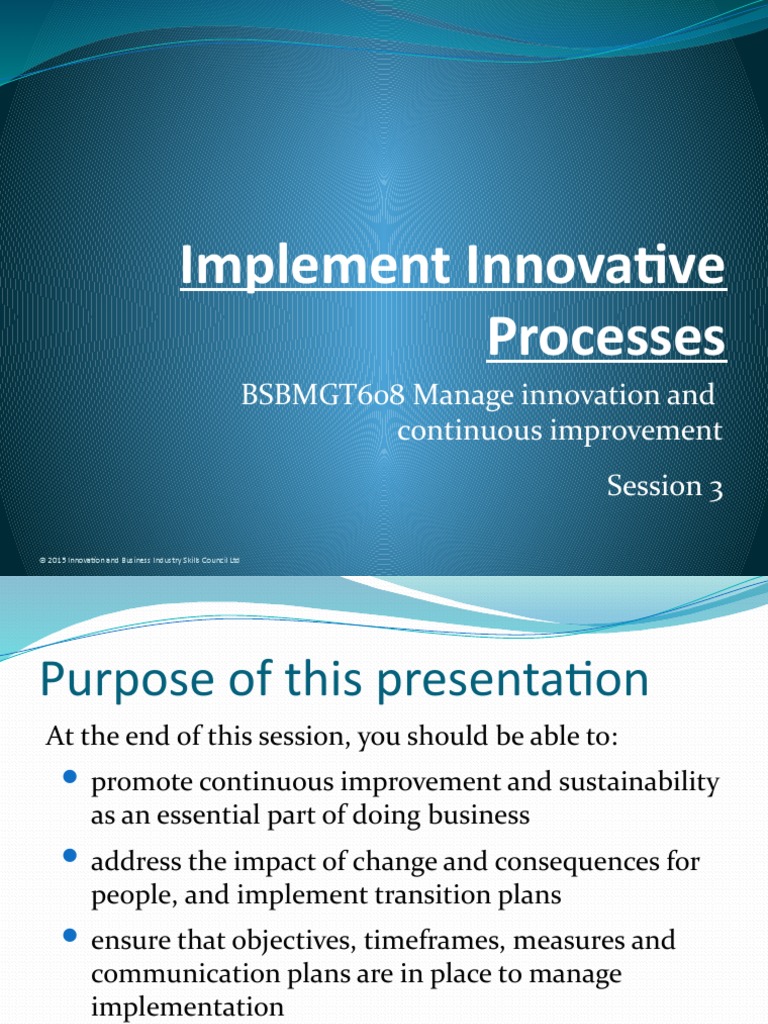 Implement Innovative Processes | PDF | Performance Indicator | Innovation