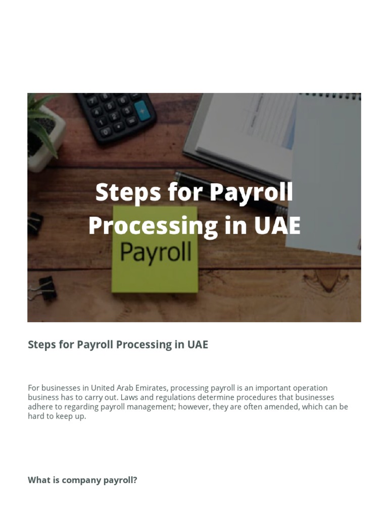 UAE Payroll Processing Guide | PDF | Finance & Money Management