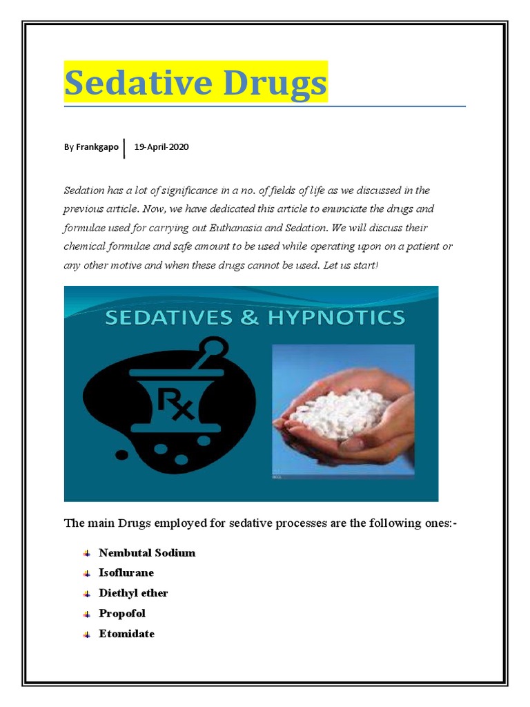 A Comprehensive Guide to Common Sedative Drugs Used in Medicine ...