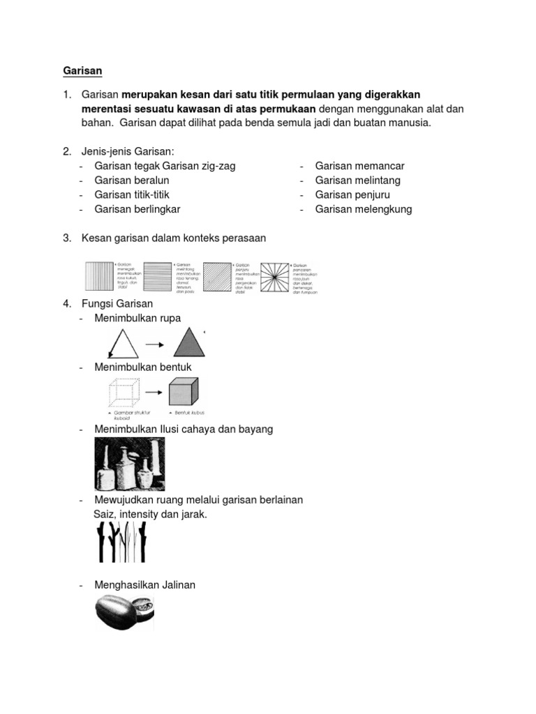 Nota Unsur Seni (Garisan) | PDF