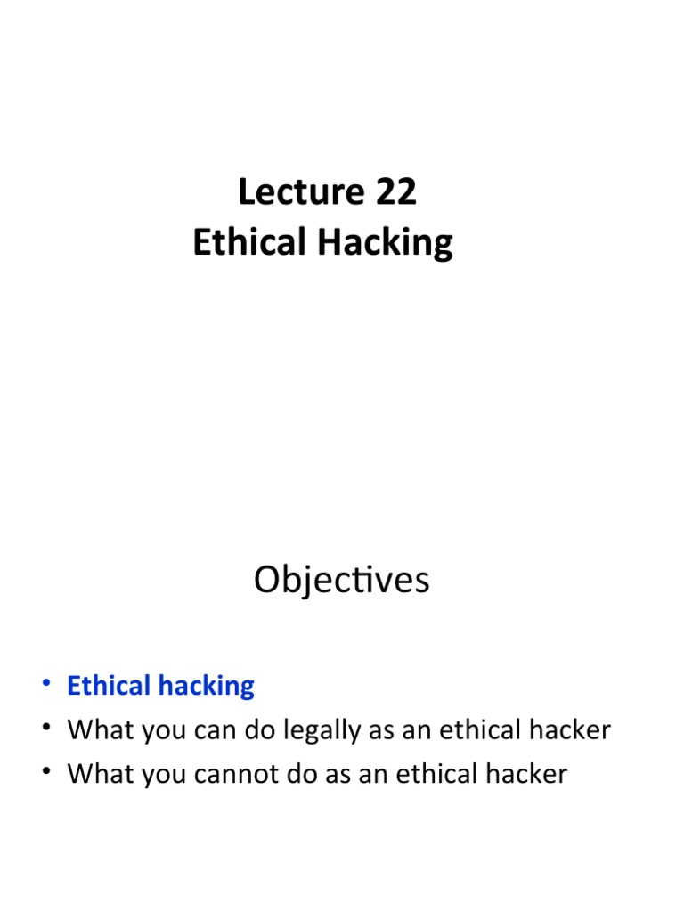 Lecture 22 | PDF | White Hat (Computer Security) | Security Hacker