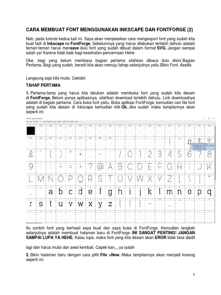 Cara Membuat Font Menggunakan Inkscape Dan Fontforge 2 | PDF