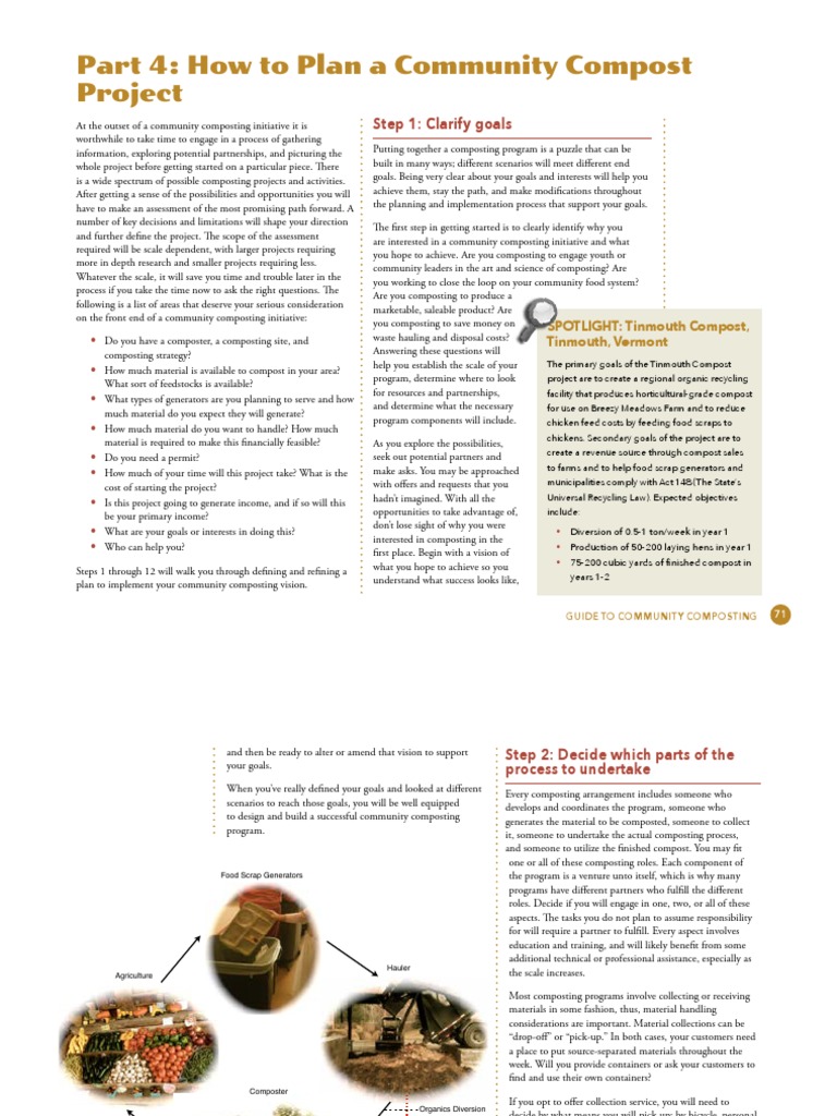 Part 4: How To Plan A Community Compost Project: Step 1: Clarify Goals ...