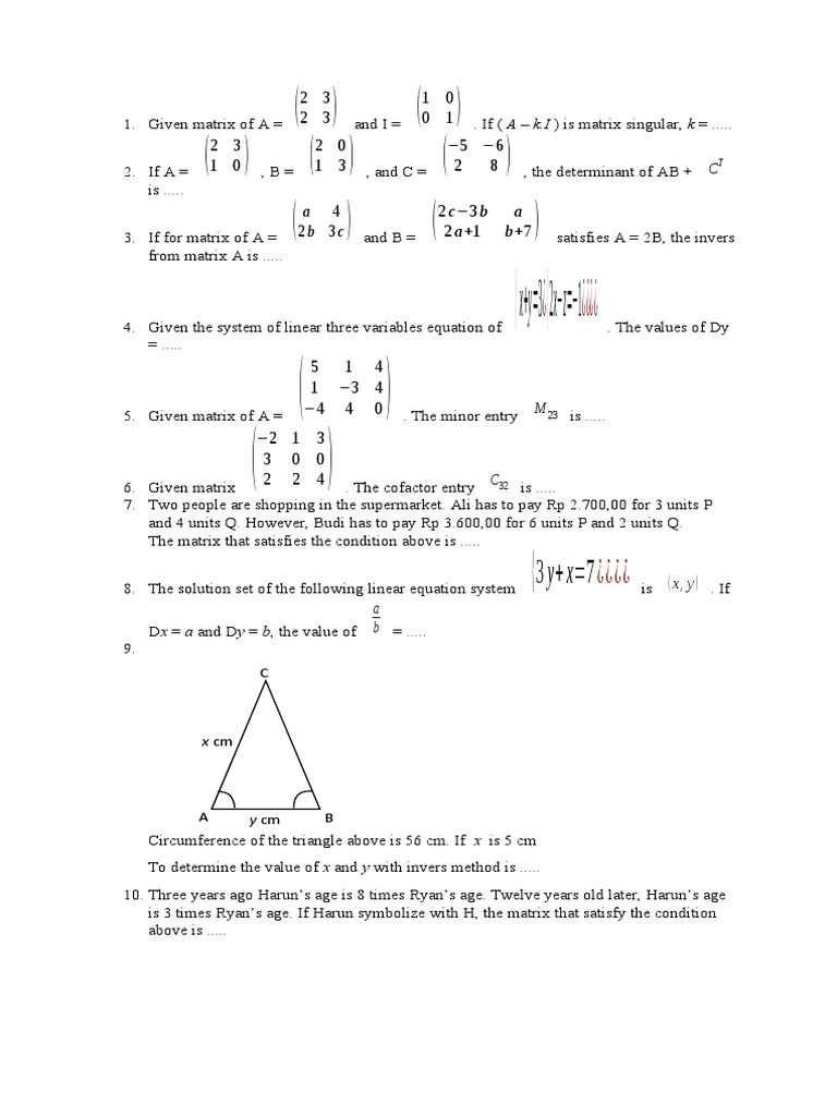 Pat | PDF | Matrix (Mathematics) | Linear Algebra