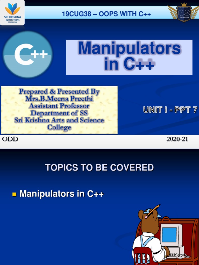 Lecture 7 Manipulators In C Pdf Computer Programming Notation 5828