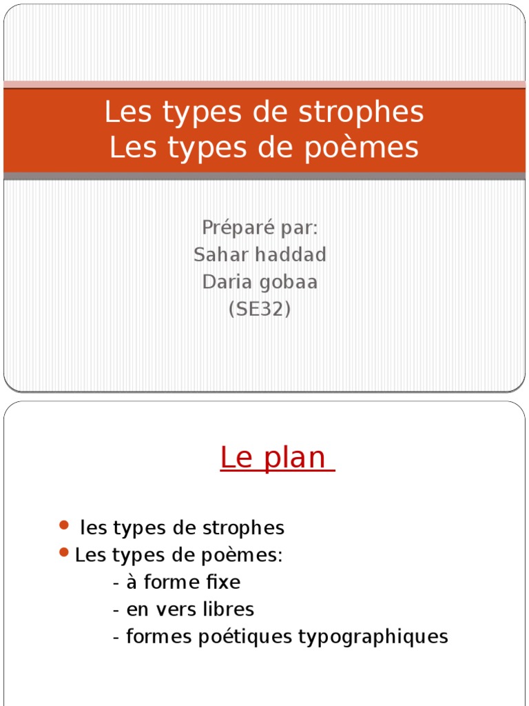 Types de strophes et poèmes en poésie | PDF | Sonnets | Forme poétique