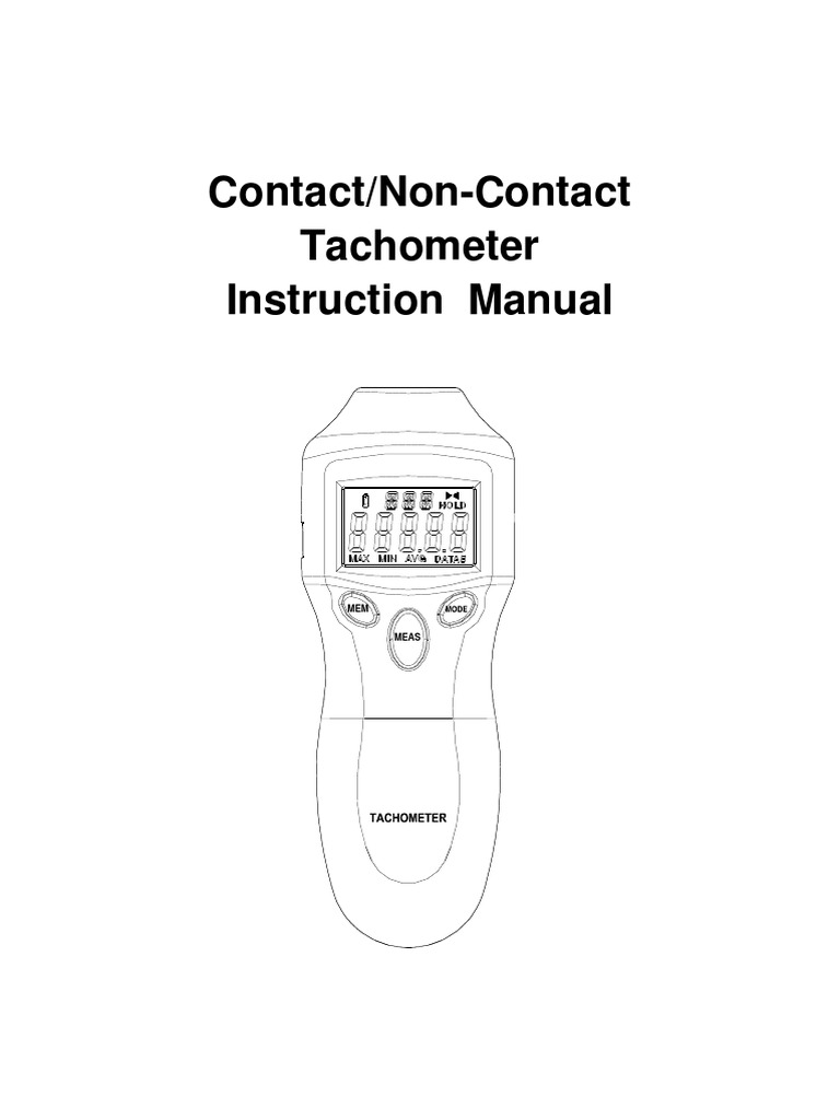 Contact/Non-Contact Tachometer Instruction Manual | PDF | Electronics ...