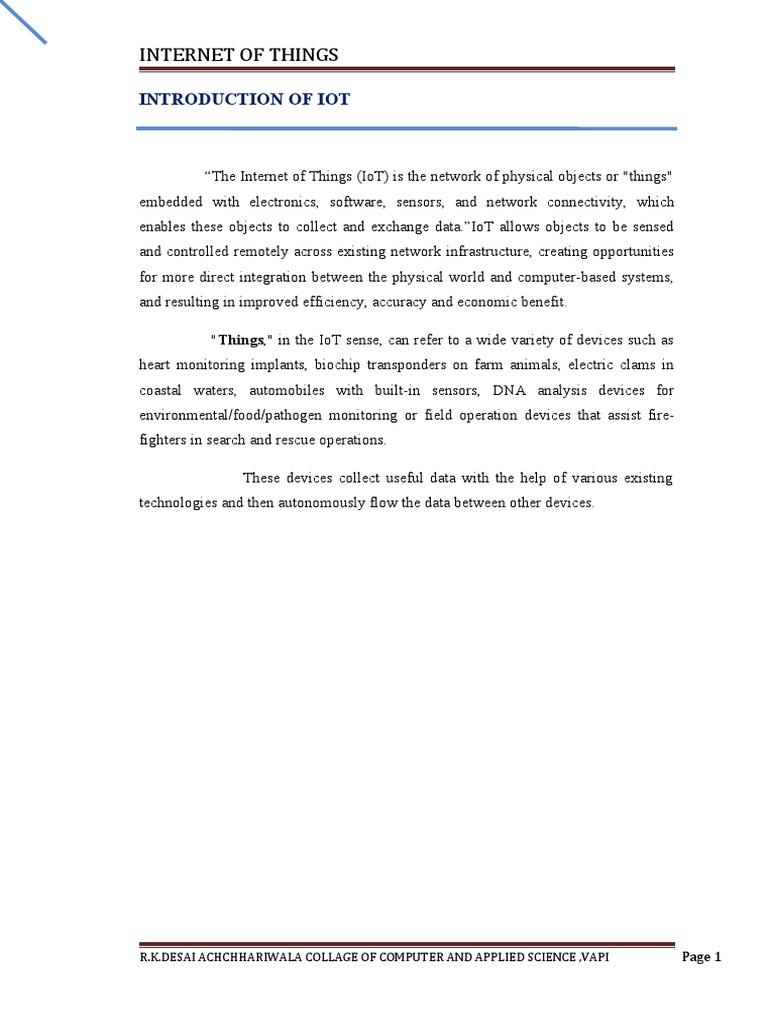 Internet of Things | PDF | Internet Of Things | Computer Network