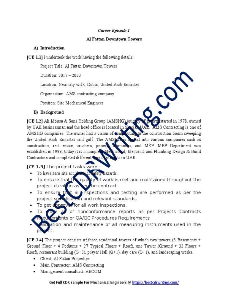CDR Report Sample For Mechanical Engineers | PDF | Transmission ...