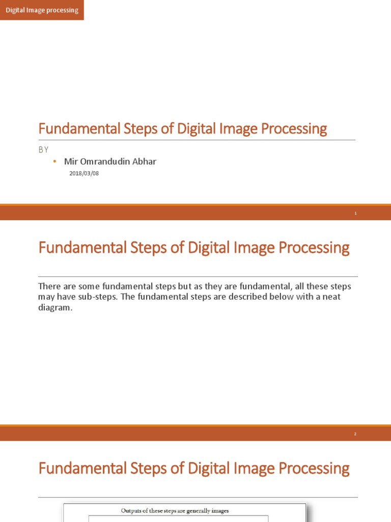 Fundamental Steps of Digital Image Processing: Mir Omrandudin Abhar | PDF | Image Segmentation ...