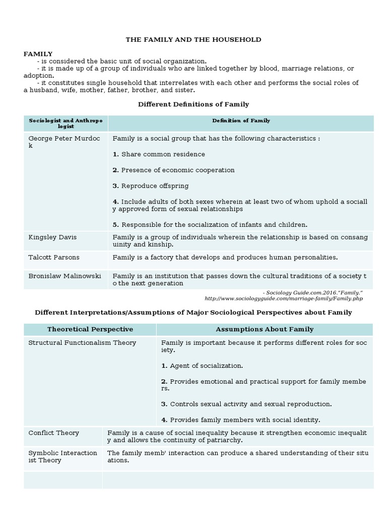 Understanding Family and Household Dynamics | PDF | Family | Sociology