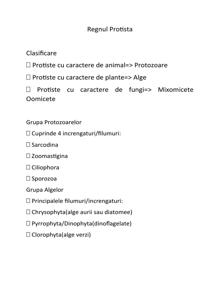 Regnul Protista | PDF