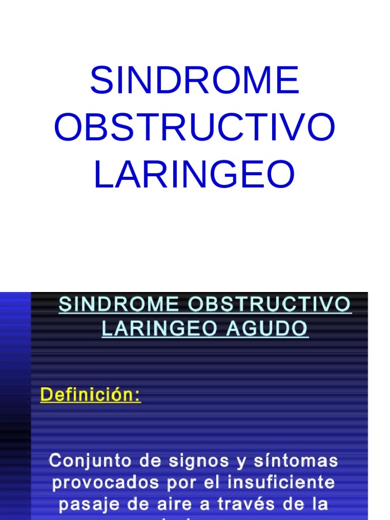 Sindrome Obstructivo Laringeo | PDF