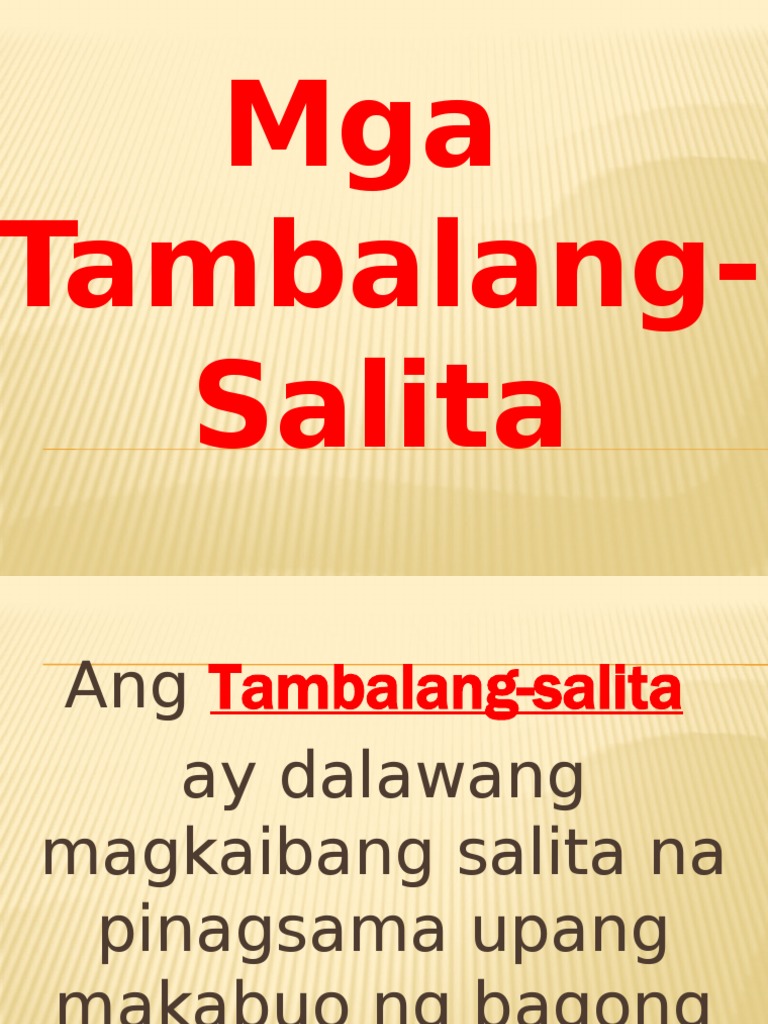 Tambalang Salita | PDF