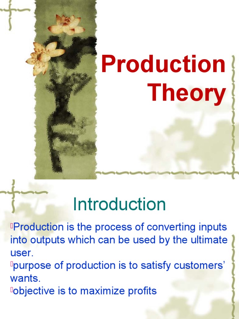 Understanding Production Theory | PDF | Economics | Business Economics