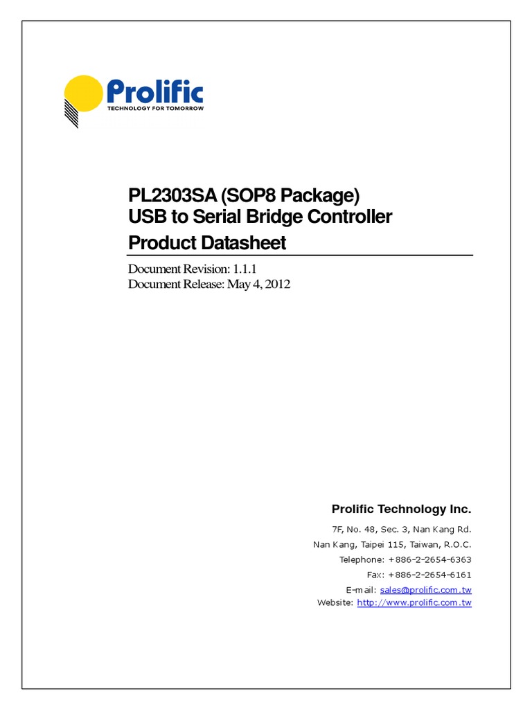 PL2303SA (SOP8 Package) USB To Serial Bridge Controller Product ...