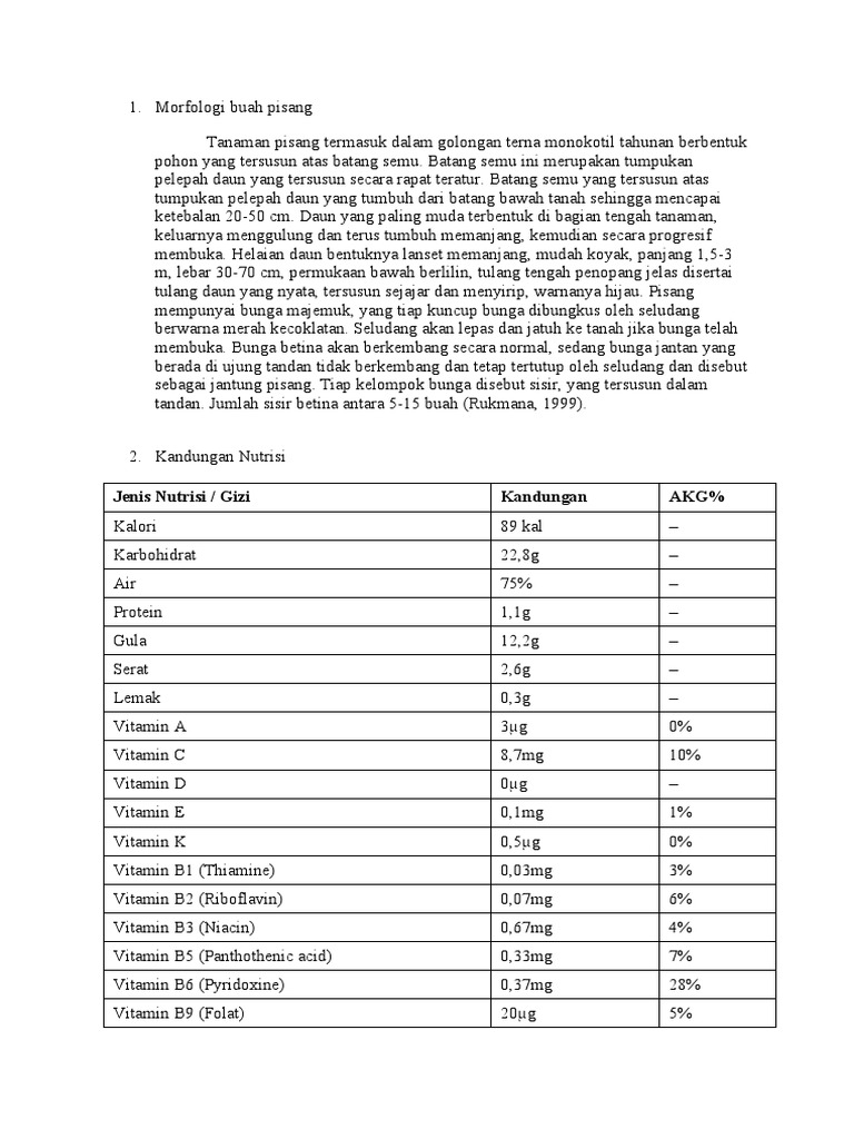 Morfologi Buah Pisang | PDF