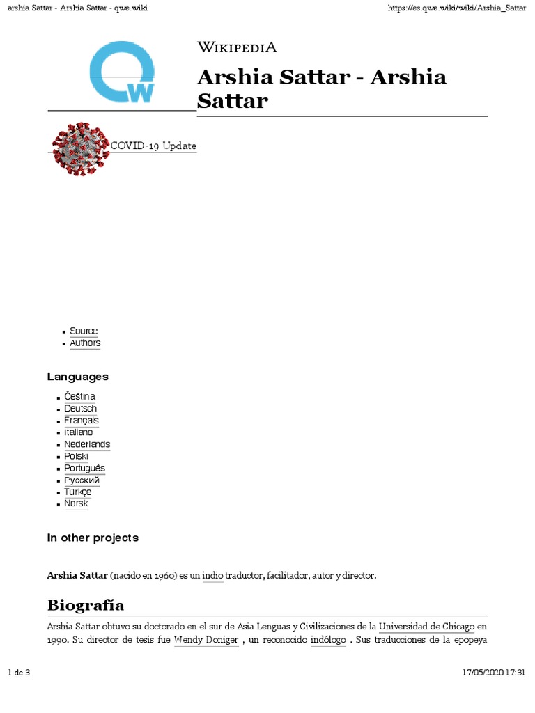 Arshia Sattar - Arshia Sattar - Qwe - Wiki | PDF | Ramayana | Religión y creencia