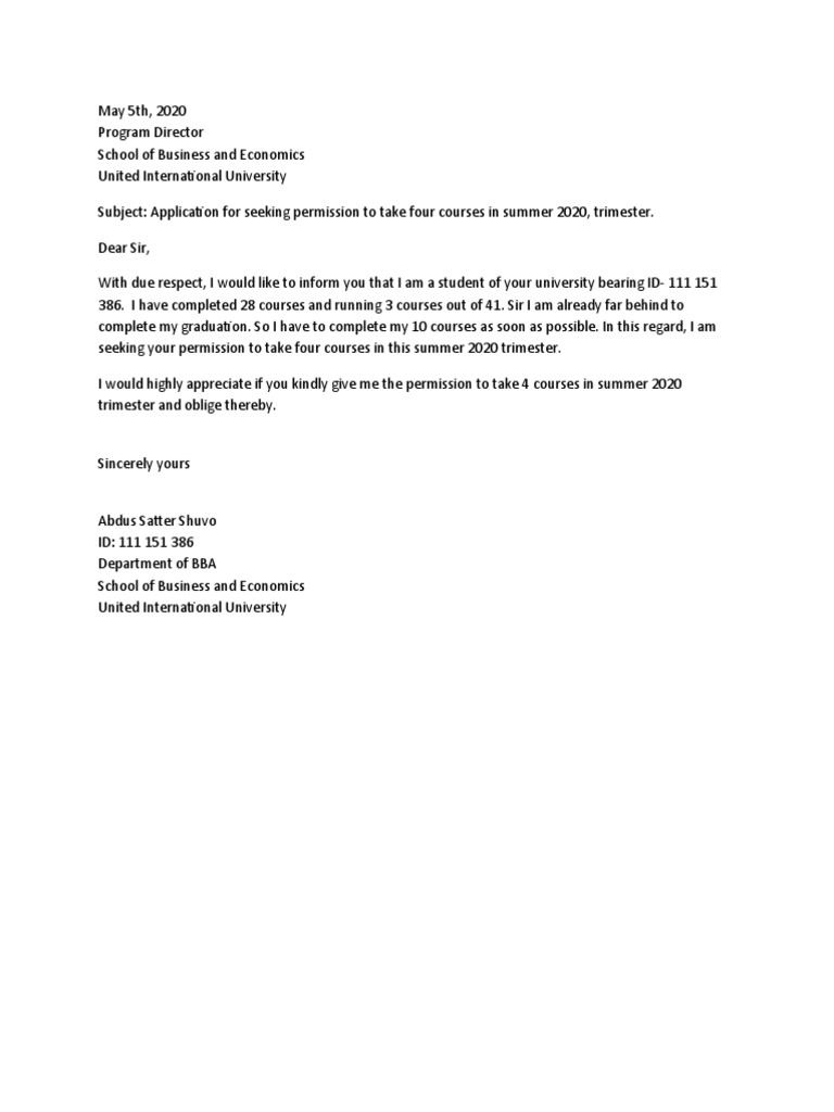 Request for Extra Courses Approval | PDF