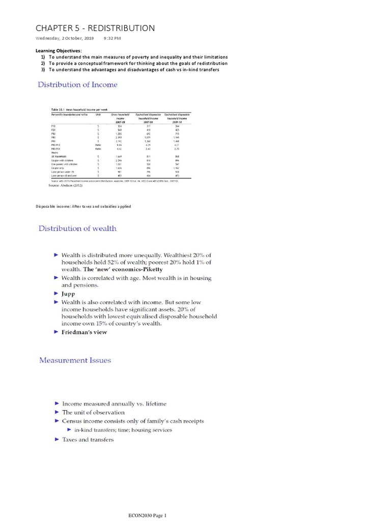 Chapter 5 - Redistribution | PDF | Labour Economics | Utility