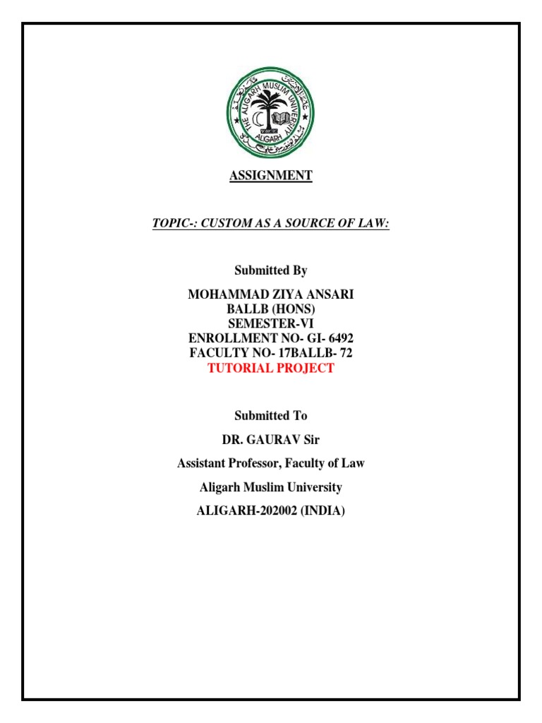 Legal Theory TUTORIAL PROJECT | PDF | Sources Of Law | Common Law