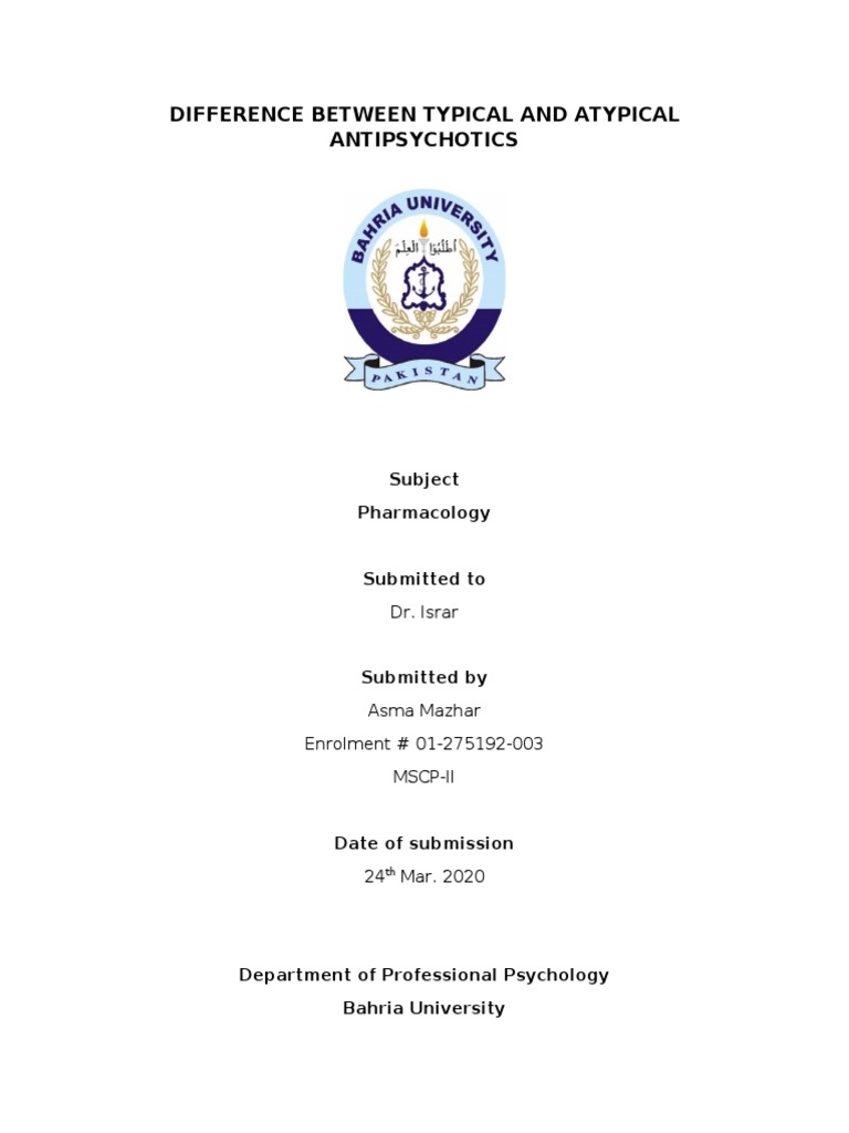 Typical vs Atypical Antipsychotics Explained | PDF | Atypical ...