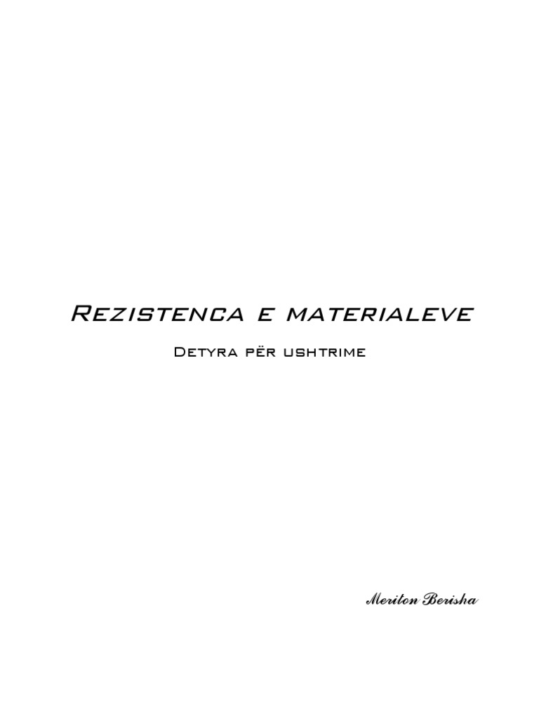 Rezistenca e Materialeve Detyra Te Zgjedhura PDF | PDF