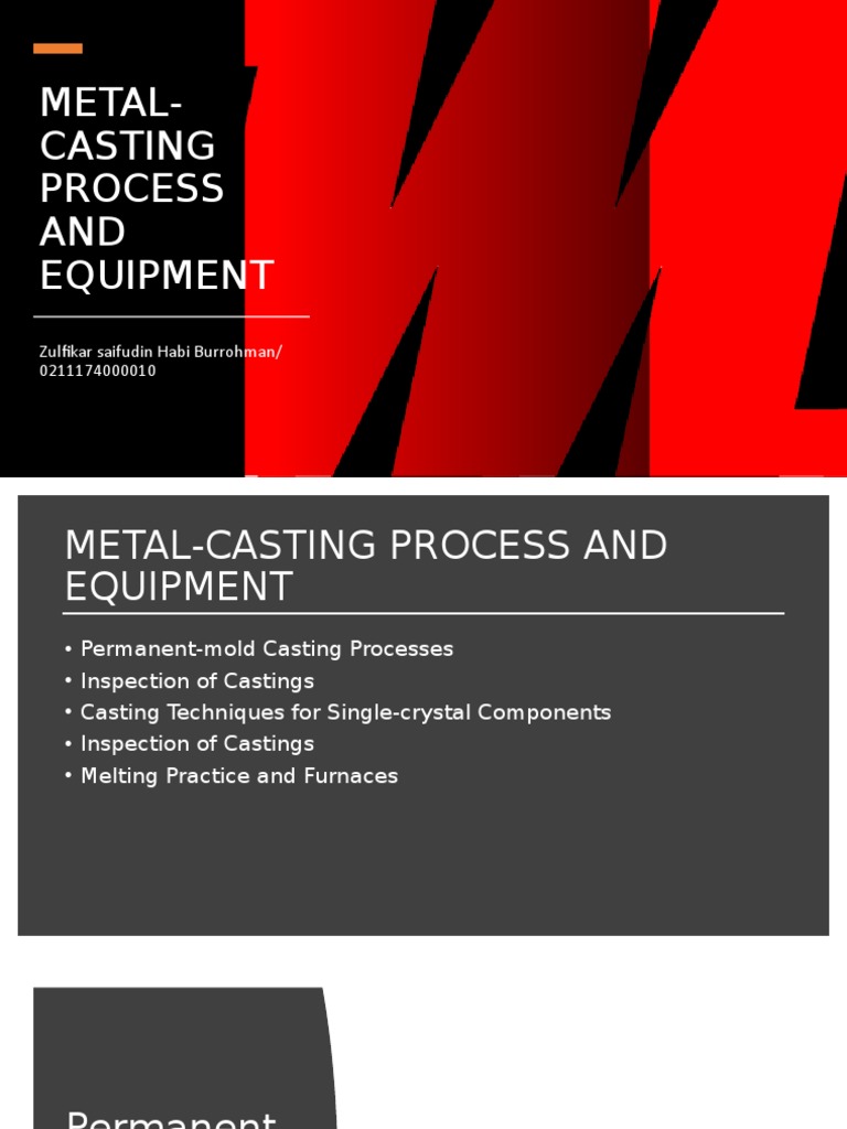 Metal Casting Techniques and Equipment | PDF | Foundry | Casting ...