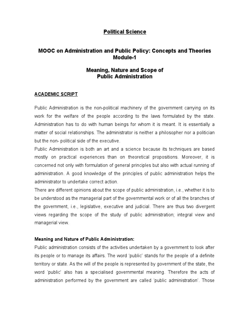 Module 1 Academic - Script | PDF | Science | Public Administration