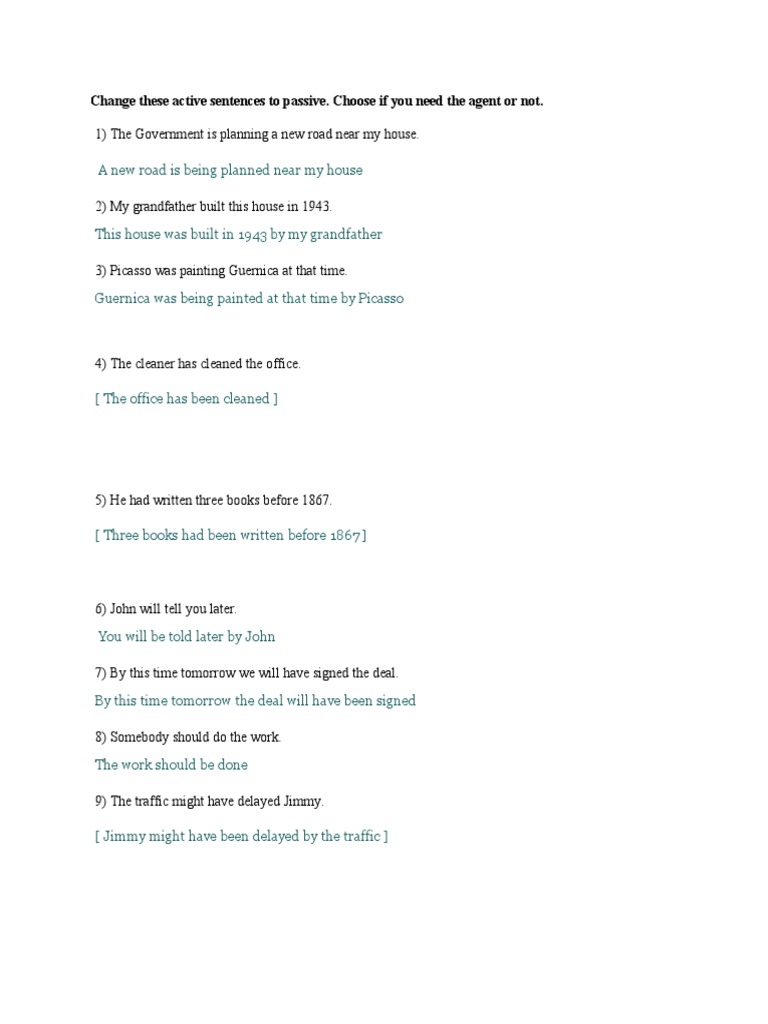 Passive Voice Transformations: Converting Active Sentences to their ...