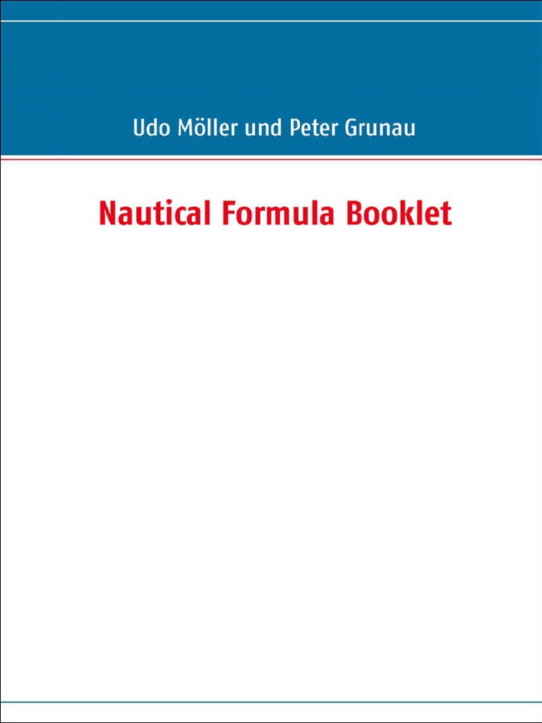 Nautical Formula Booklet | PDF | Rotation Around A Fixed Axis | Equations