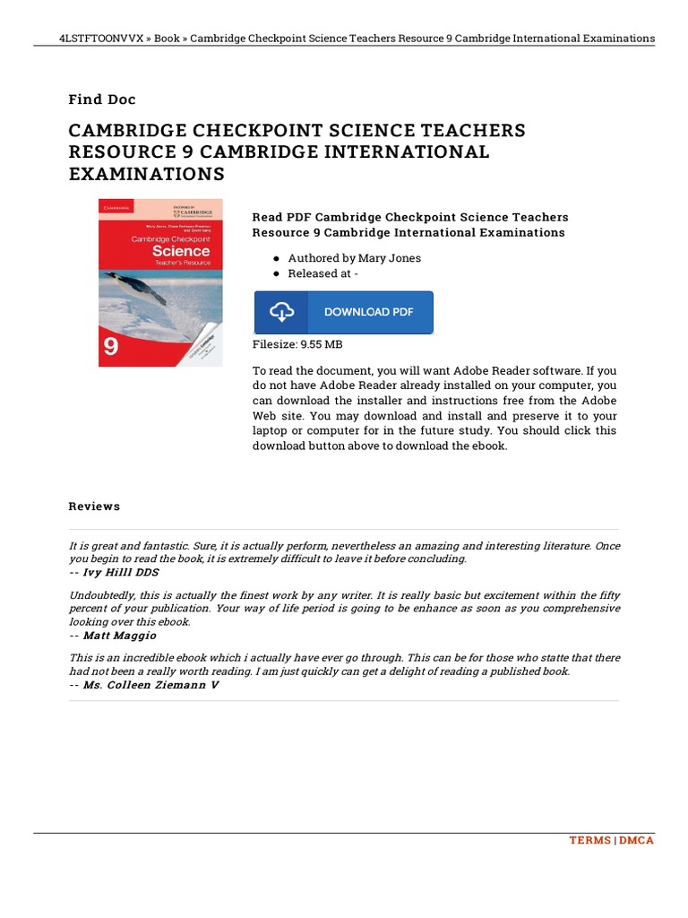 Cambridge Checkpoint Science Teachers Resource 9 | PDF