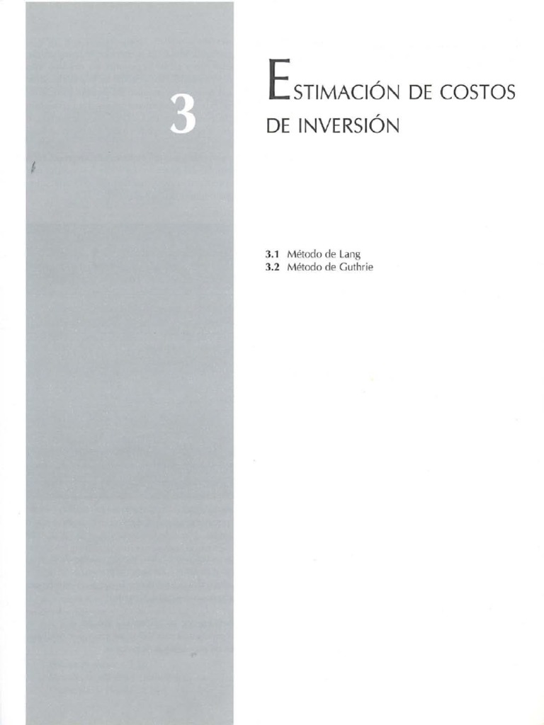 Estimación de Costos de Inversion PDF | PDF