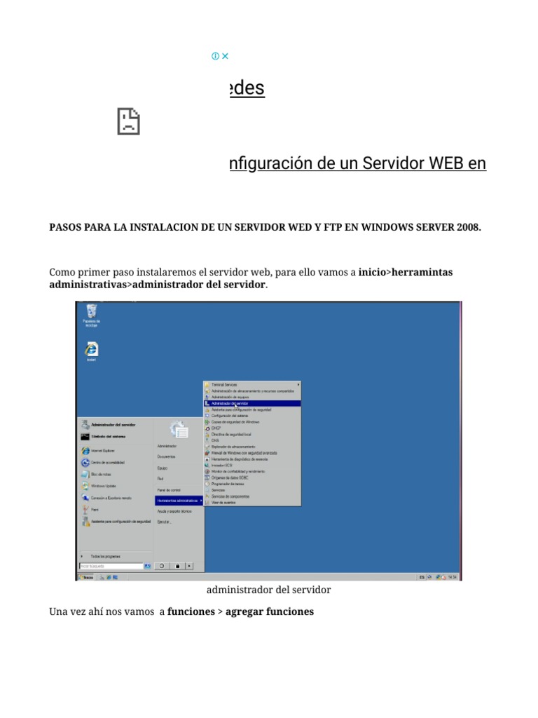 Manual Instalación y Configuración de Un Servidor WEB en Windows Server ...