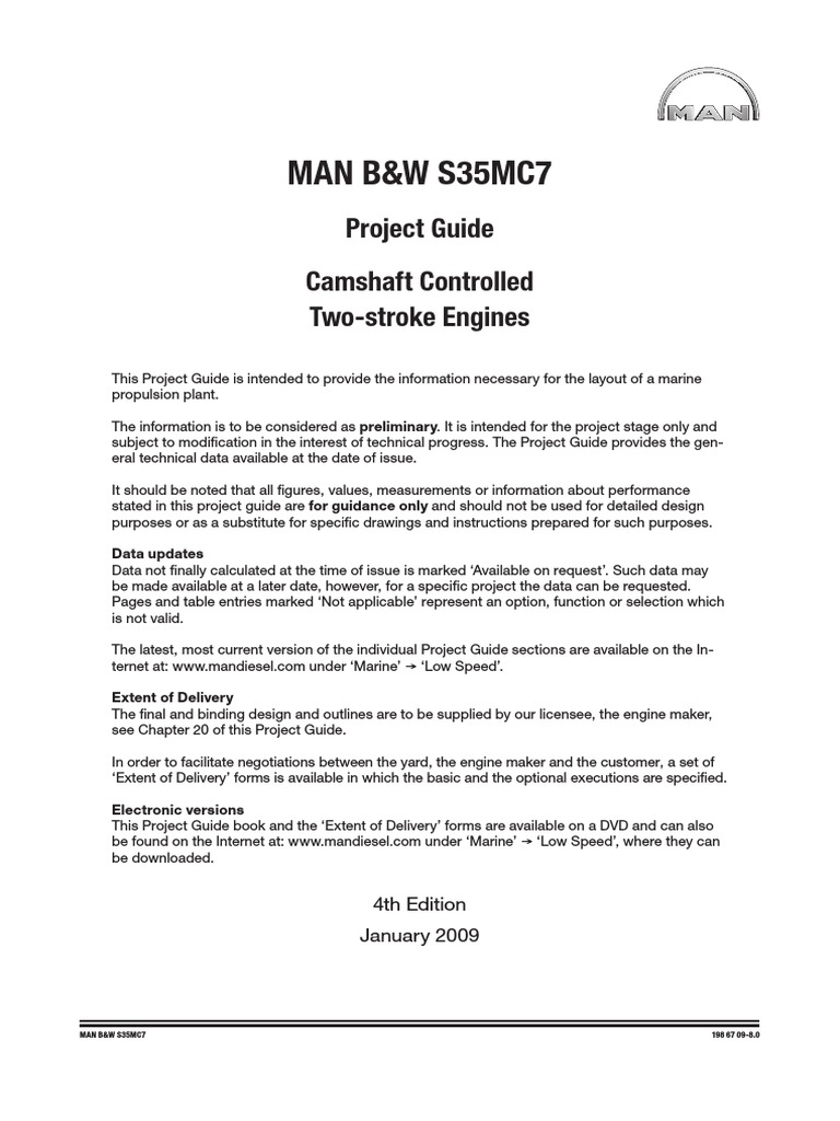 Man B&W S35Mc7: Project Guide Camshaft Controlled Two Stroke Engines ...