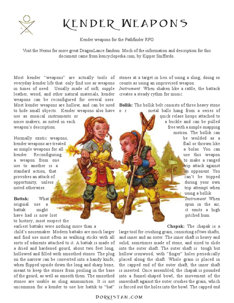 Kender Weapons | PDF | Weaponry | Nature