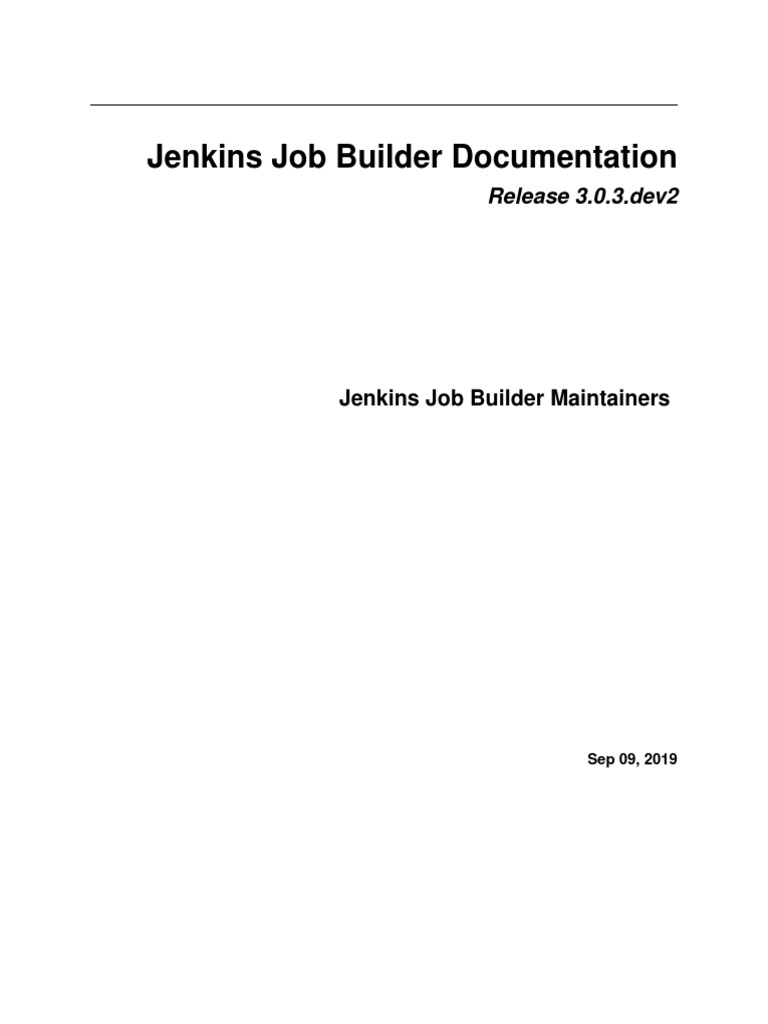 Jenkins Job Builder PDF | PDF | Unit Testing | Computer File