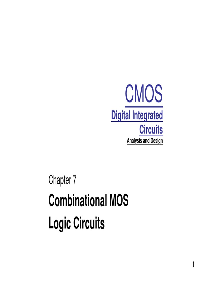 CMOS Combinational Logic Design | PDF | Cmos | Logic Gate