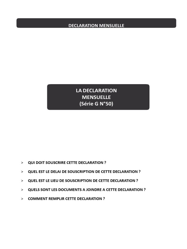 Comment Remplir G50 2018 PDF | PDF | Taxe sur la valeur ajoutée | Impôt ...