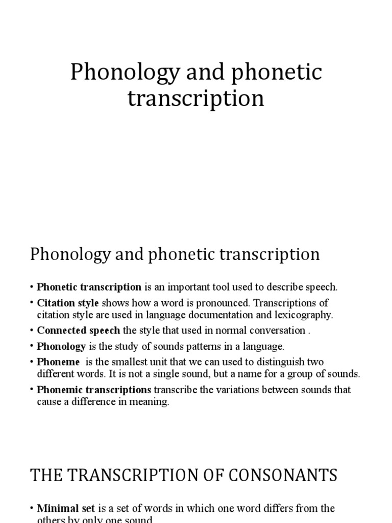 Phonology and Phonetic Transcription | PDF | Vowel | Consonant