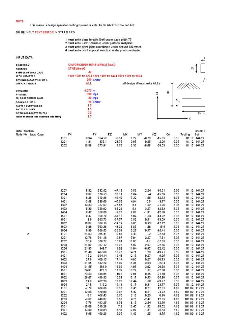 Footing Sliding Pressure21 | PDF | Utility Software | Data Management