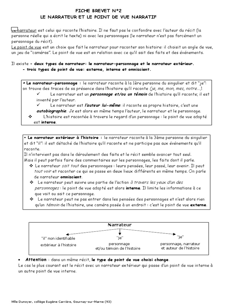 Fiche 2 Bac | PDF | Narration