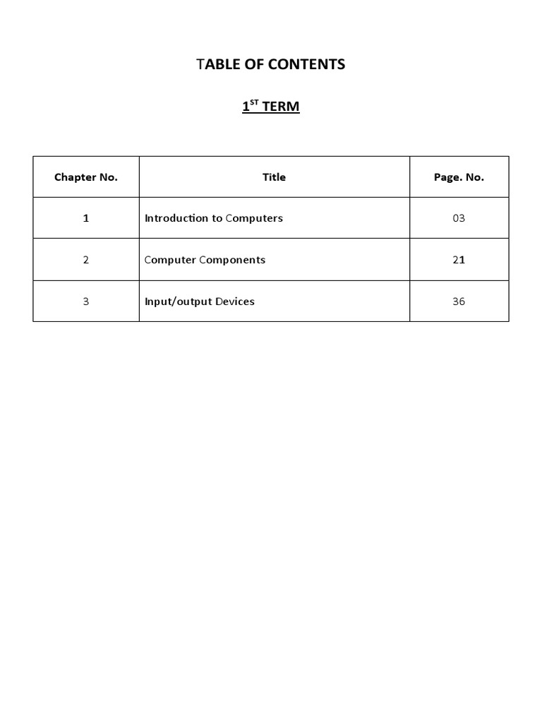 1 Term: Chapter No. Title Page. No | Download Free PDF | Lesson Plan ...