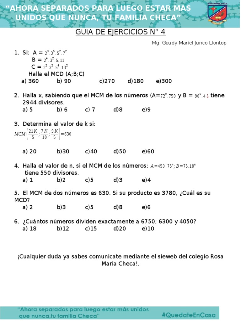MCM MCD Guia de Ejercicios | PDF