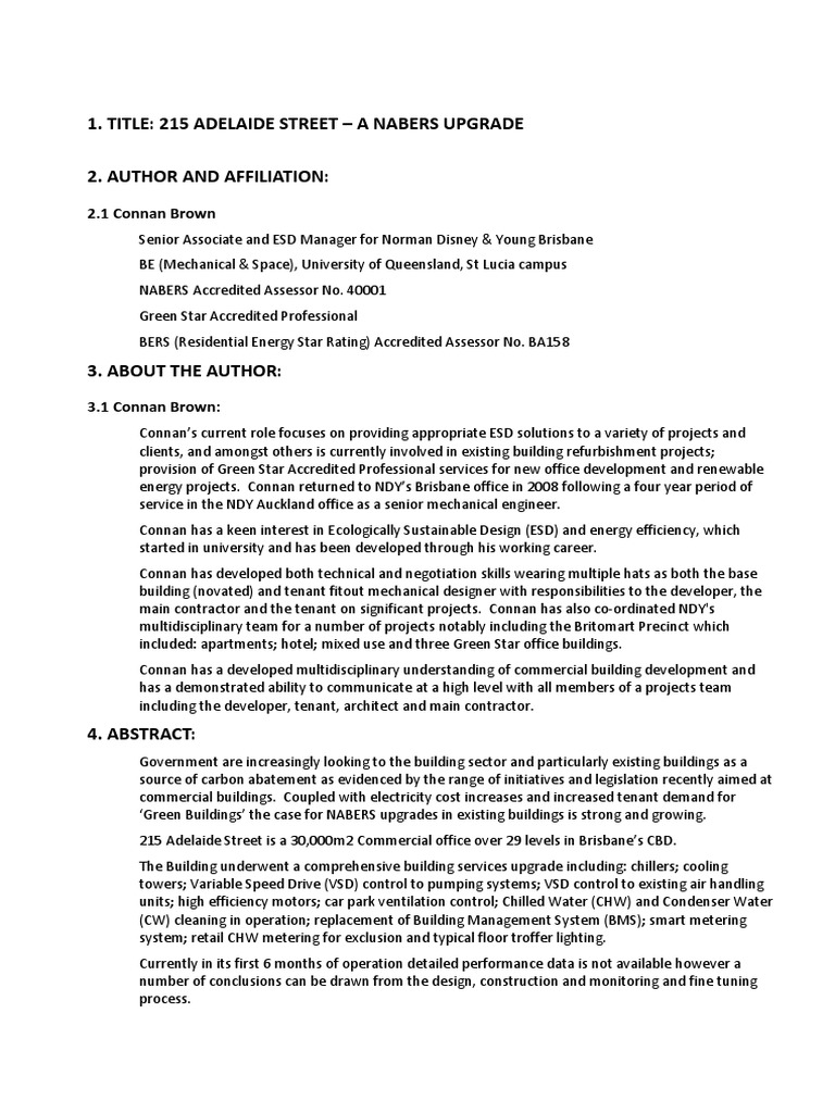 Paper - 215 Adelaie Street - NABERS Upgrade | Download Free PDF ...