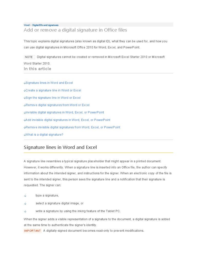 Digital Signatures in Office 2010 | PDF | Public Key Certificate ...