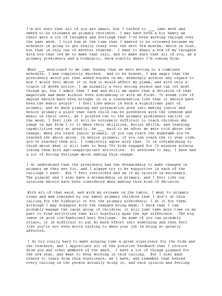 Primary Letter | PDF