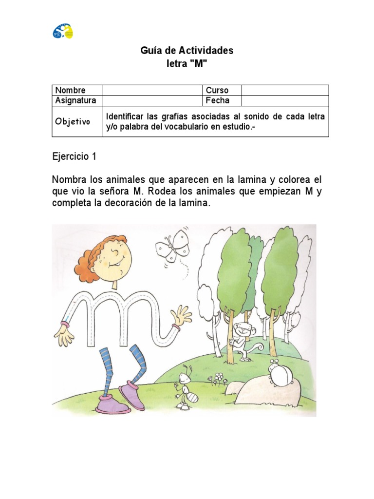 Guía de Trabajo LETRA M | PDF