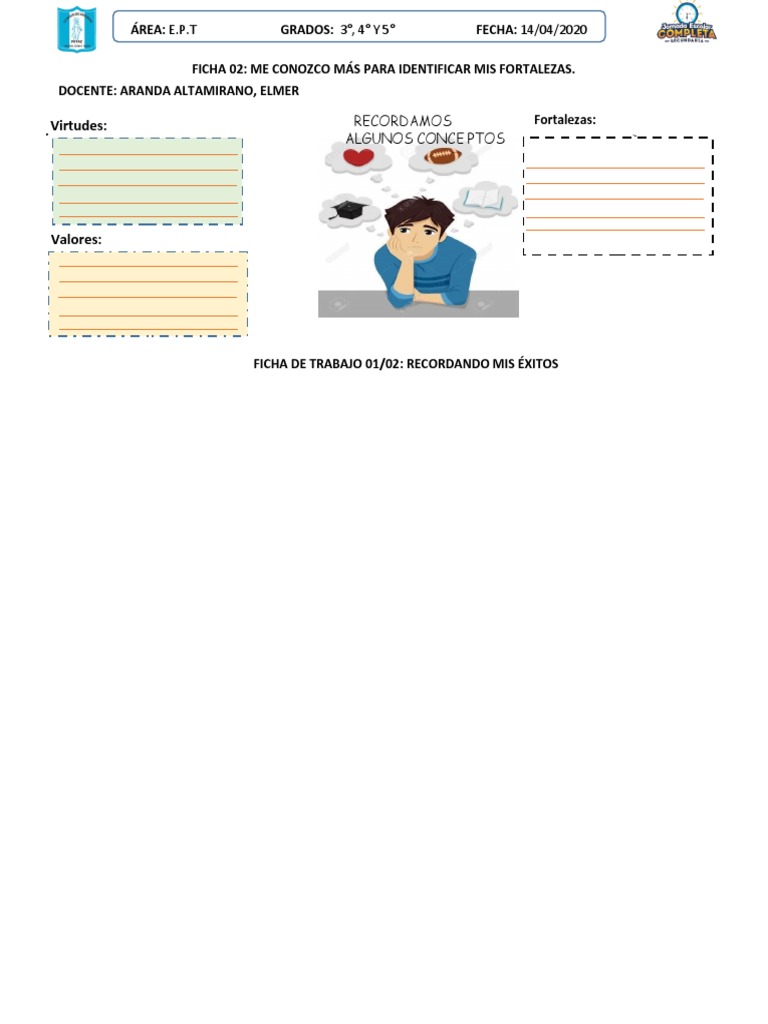 Ficha 02 Identifico Mis Fortalezas | PDF | Los símbolos