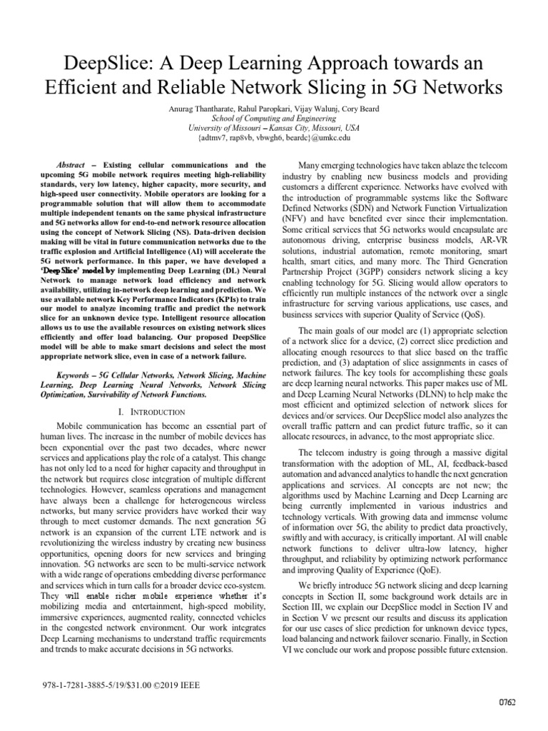 A Deep Learning Approach Towards An5g (Best) | PDF | Computer Network ...